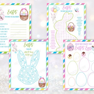 Easter Game Printables Family Games Set Party Games Activity Coloring ...