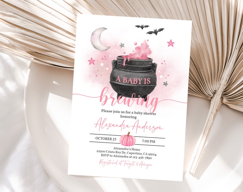A Baby is Brewing Halloween Baby Shower Invitation Halloween - Etsy