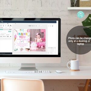 Sweet Party Thank You Card Dessert Thank You Note Ice Cream Donut ...