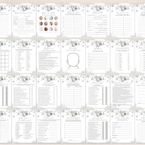 Editable Blue Polar Bear Baby Shower Game Bundle Winter Wonderland Baby ...