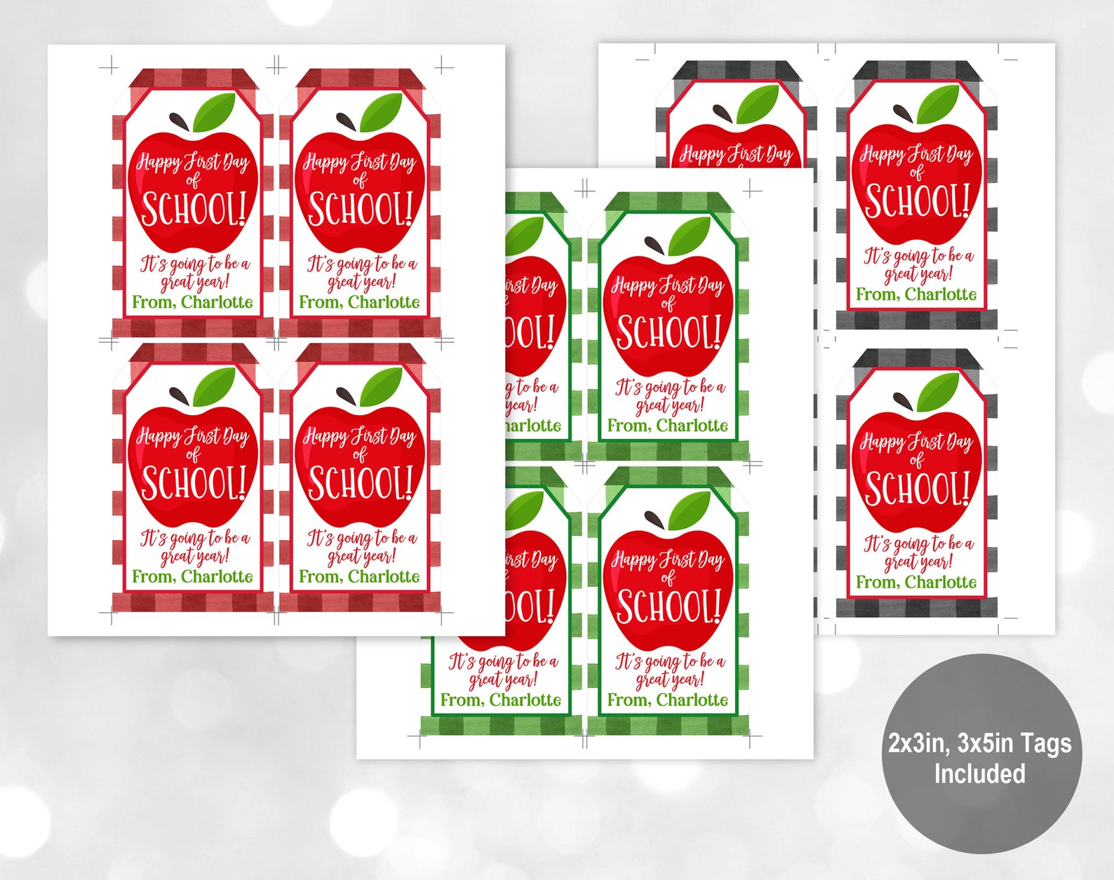 Back to School Teacher Gift Tag Happy First Day of School Tag - Etsy