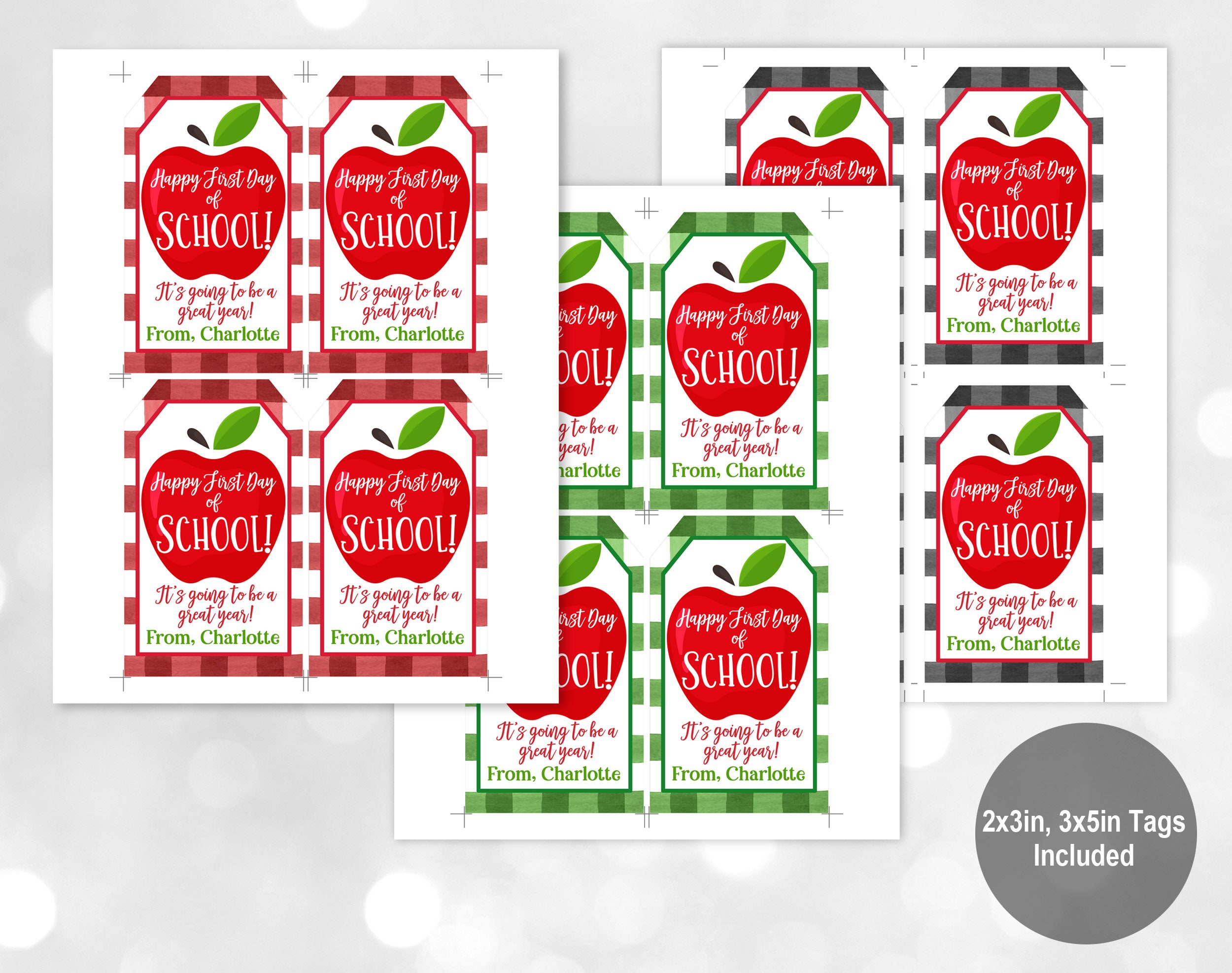 Back to School Teacher Gift Tag Happy First Day of School Tag - Etsy