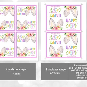 Easter Treat Bag Toppers Classroom Favor Happy Easter Basket Tag Kids ...