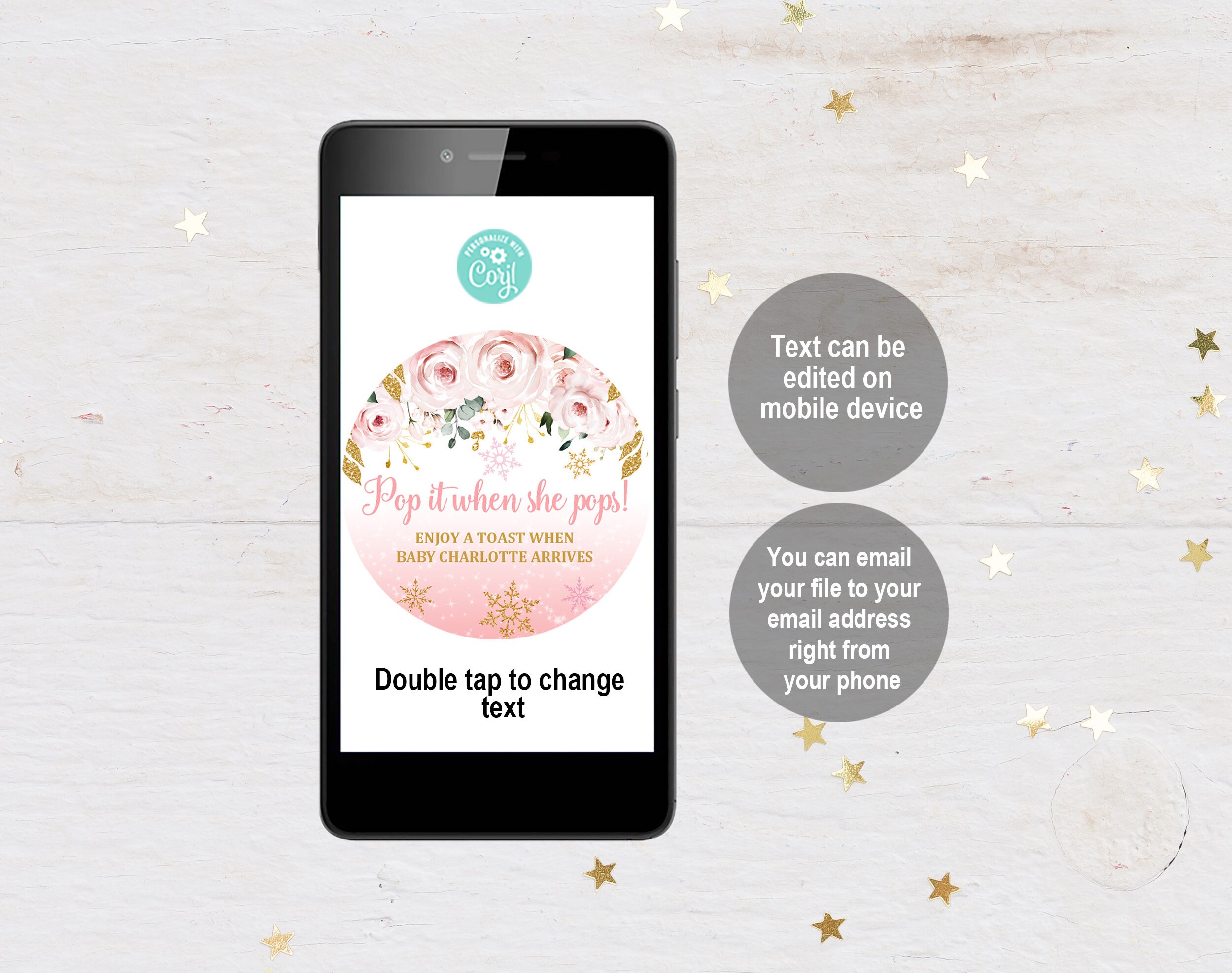 Winter Pop It Tag Floral Snowflake Pop It When She Pops Tag - Etsy