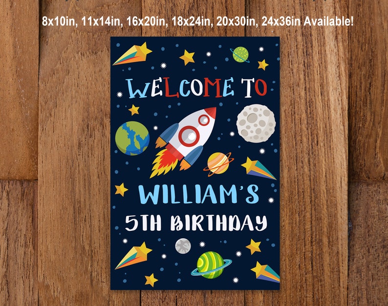 Outer Space Welcome Sign Set Astronaut Birthday Sign Bundle - Etsy
