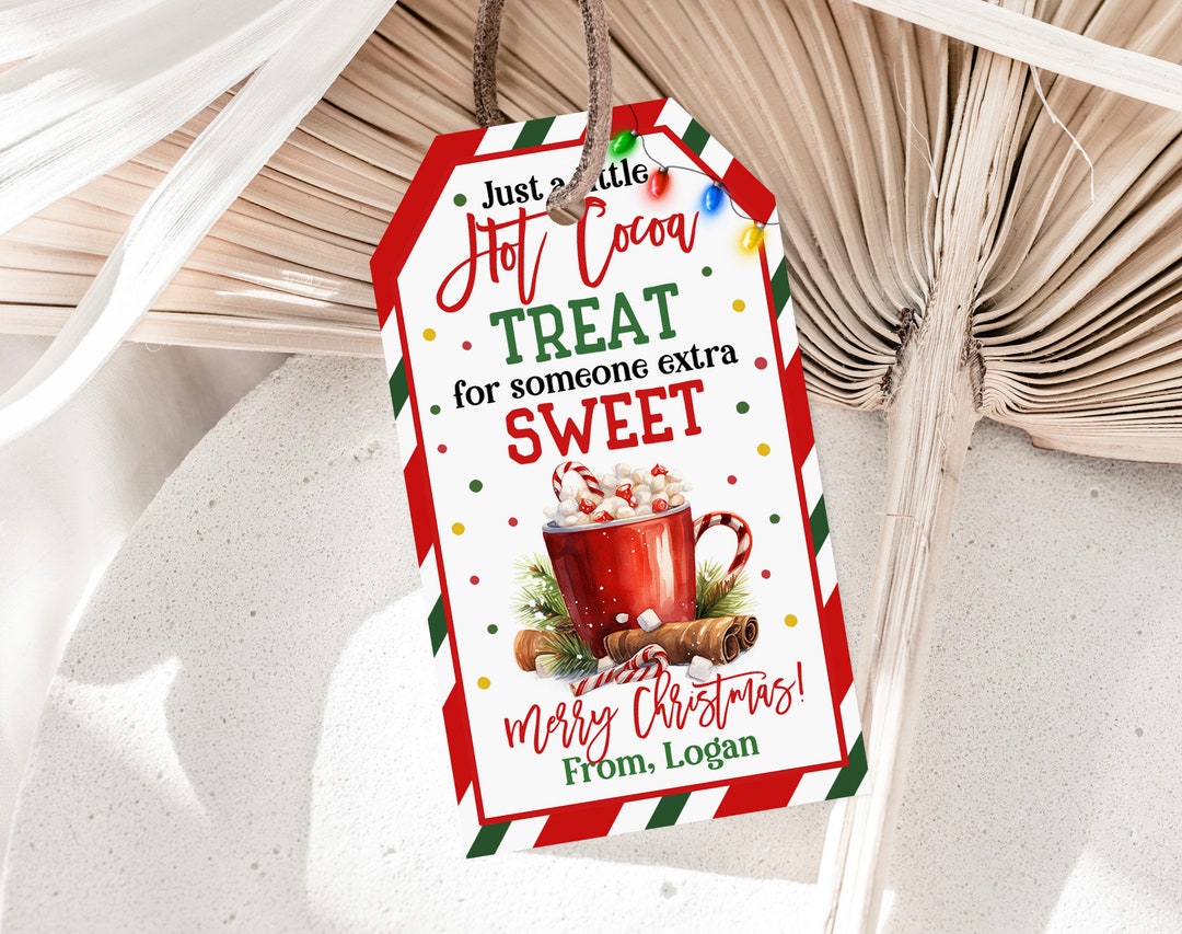 Christmas Gift Tags: Hot Cocoa Treat Labels - Editable & Printable ...