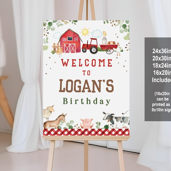 Farm Birthday Welcome Sign - Etsy