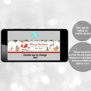 Christmas Water Bottle Labels, Santa Design, Editable (printable Party ...