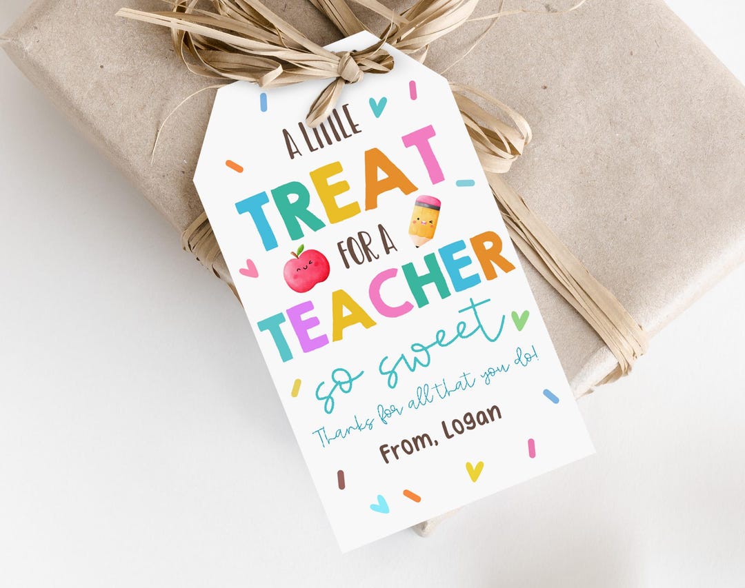 Teacher Appreciation Gift Tag: Editable Printable Tags (thank You, PDF ...