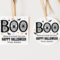 Halloween Gift Tag Printable, Happy Halloween Treat Bag Tag, Witch ...