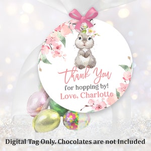 Bunny Birthday Thank You Tags Rabbit Label Spring Party Easter - Etsy