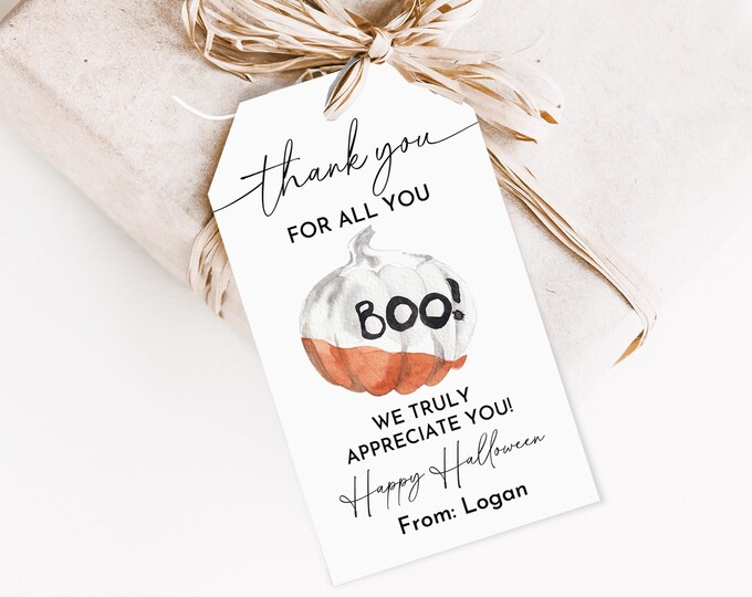 Boo Thank You for All You Do Tag Halloween Appreciation Teacher Staff ...