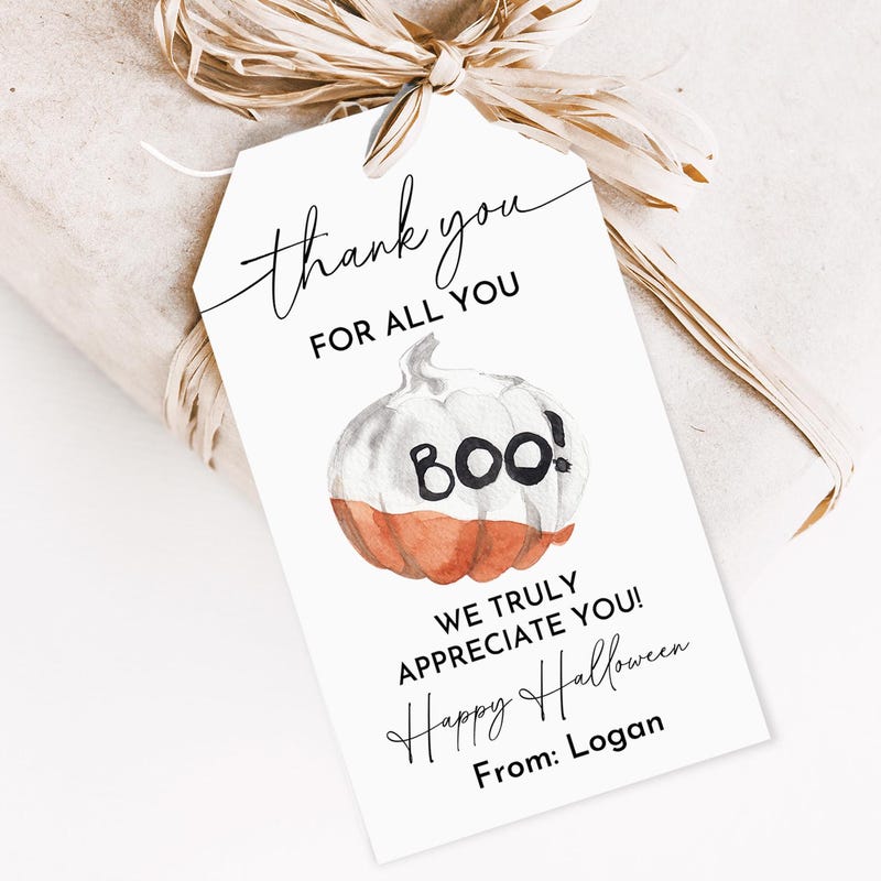 Thank You Halloween Tags - Etsy