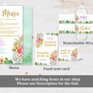 Pineapple Table Number 5x7in, 4x6in Download Tropical Birthday Baby ...