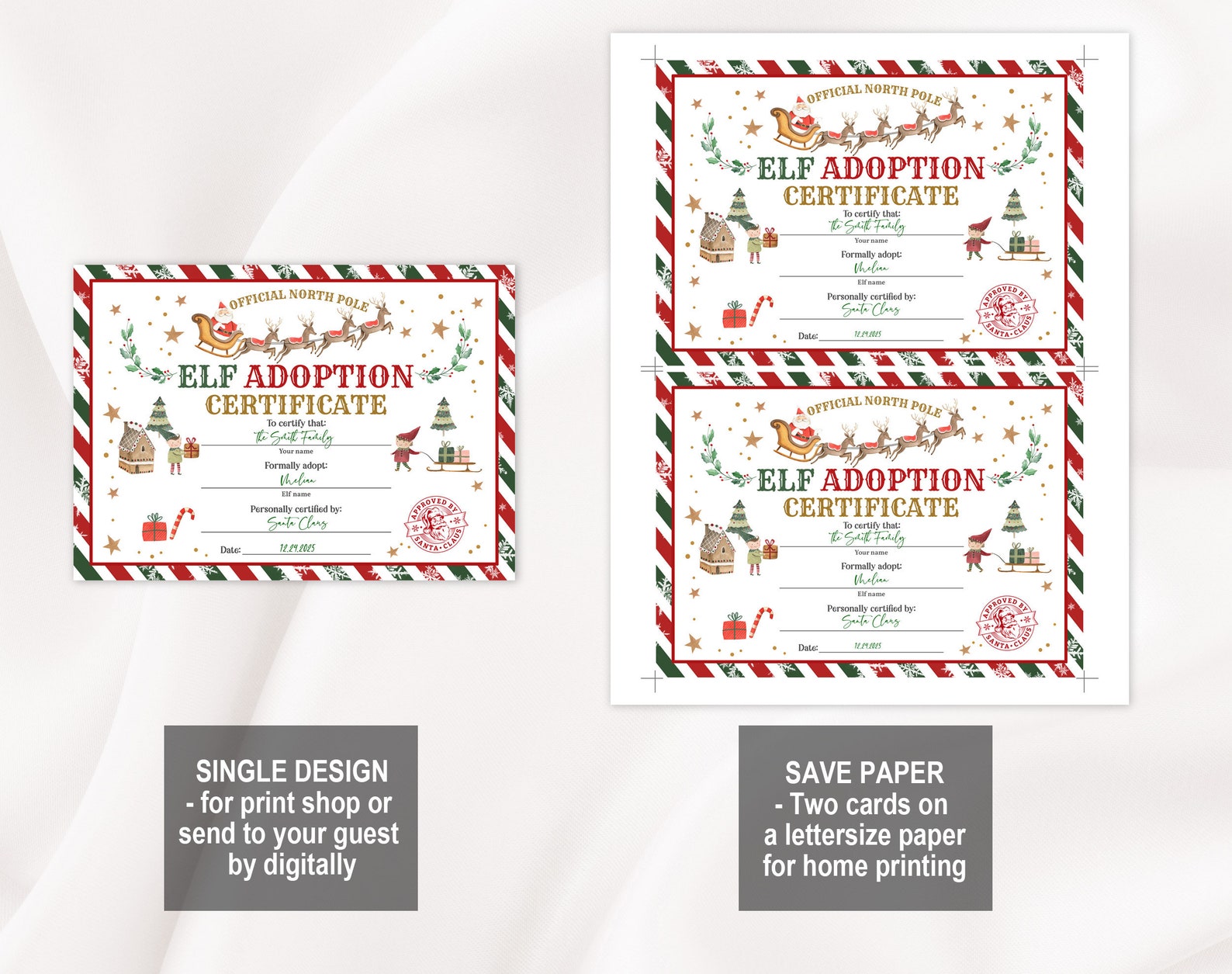 Elf Adoption Certificate: Editable Christmas Printable Letter Eado2 - Etsy
