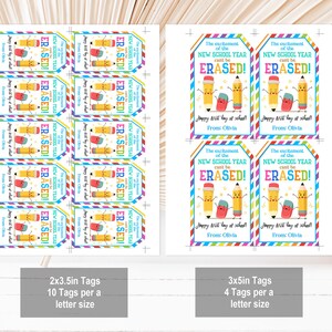 Eraser Back to School Supplies Tag Pencil Gift Tag First Day of School ...