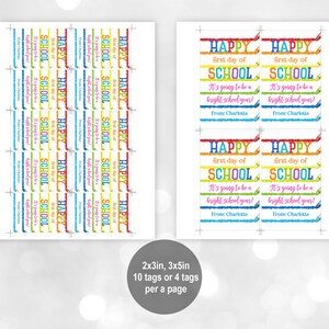 Happy First Day of School Tag Crayon Back to School Tag School Gift Tag ...