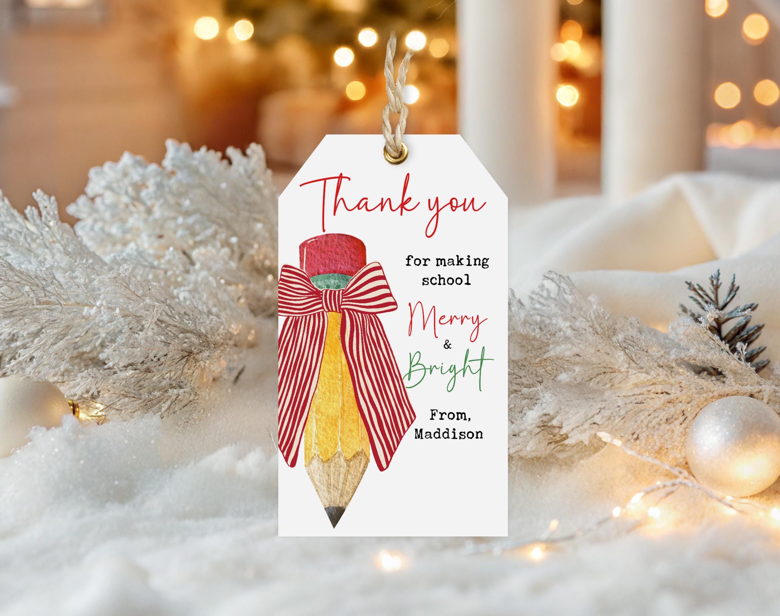 Teacher Gift Tags: Christmas Classroom Treats (printable, Editable ...