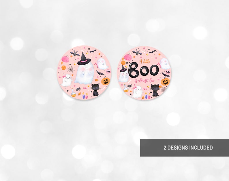 Halloween Baby Shower Cupcake Toppers Pink Ghost Favor Tags - Etsy