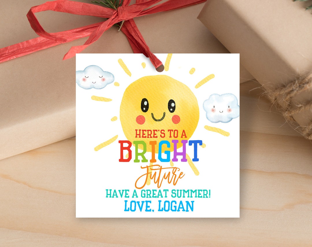 Sun Graduation Favor Tag Here's to a Bright Future Gift Tag Sunshine ...