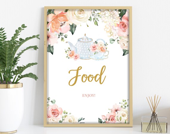 Tea Party Food Sign/ 5x7in 8x10in Included/ Baby Shower - Etsy