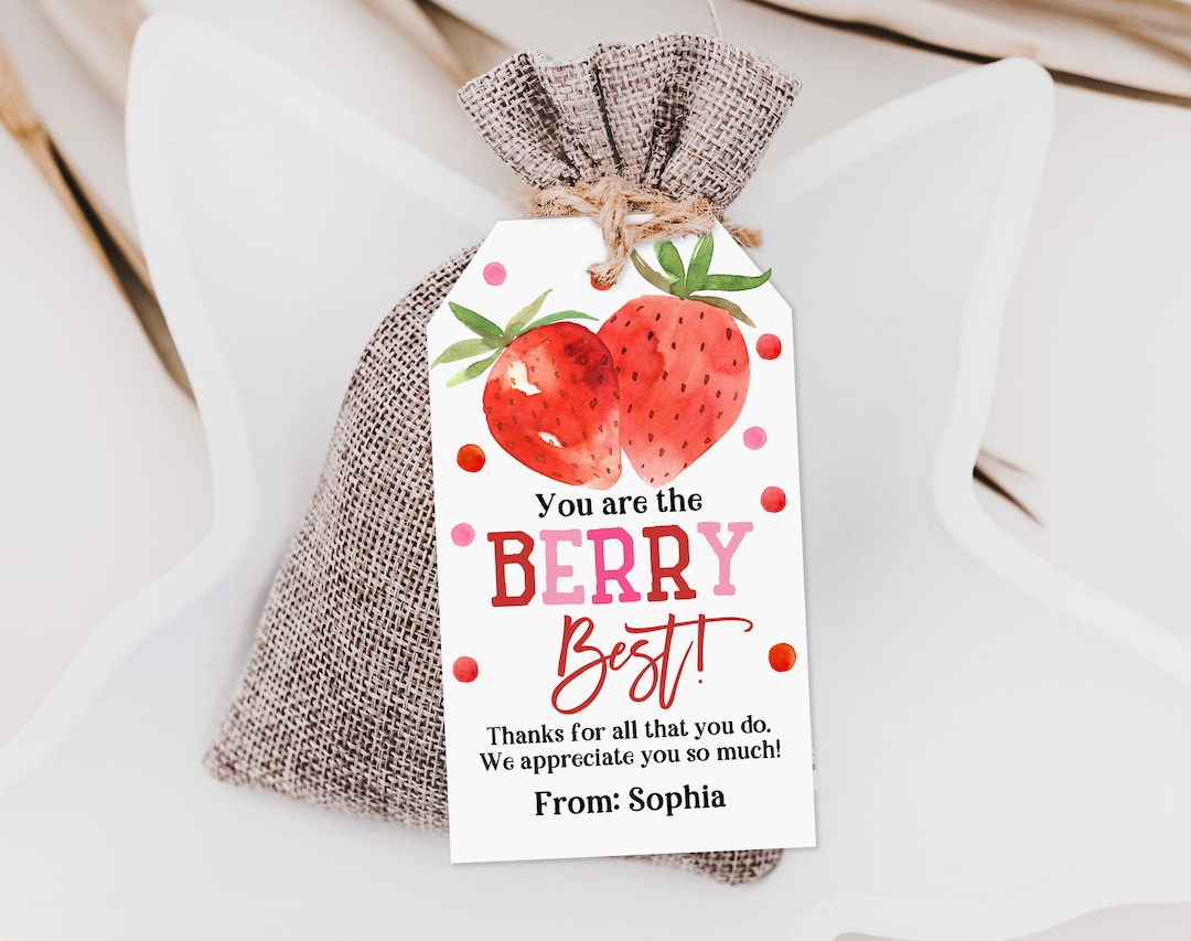 Strawberry Gift Tag: Editable Teacher and Volunteer Thank You - Tat41 ...