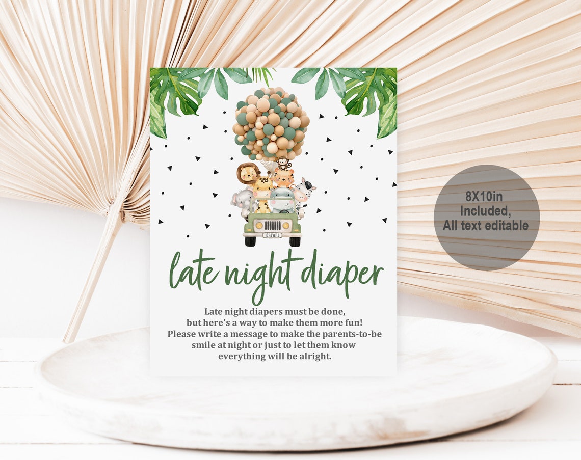 Late Night Diapers Sign Jungle Diaper Thoughts Sign Safari Etsy