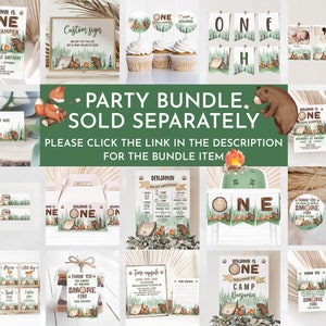 Editable Camping Birthday Thank You Label Woodland Gift Tags Camper ...