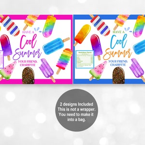 Popsicle Chip Bag Have a Cool Summer End of School Year Friend Gift ...