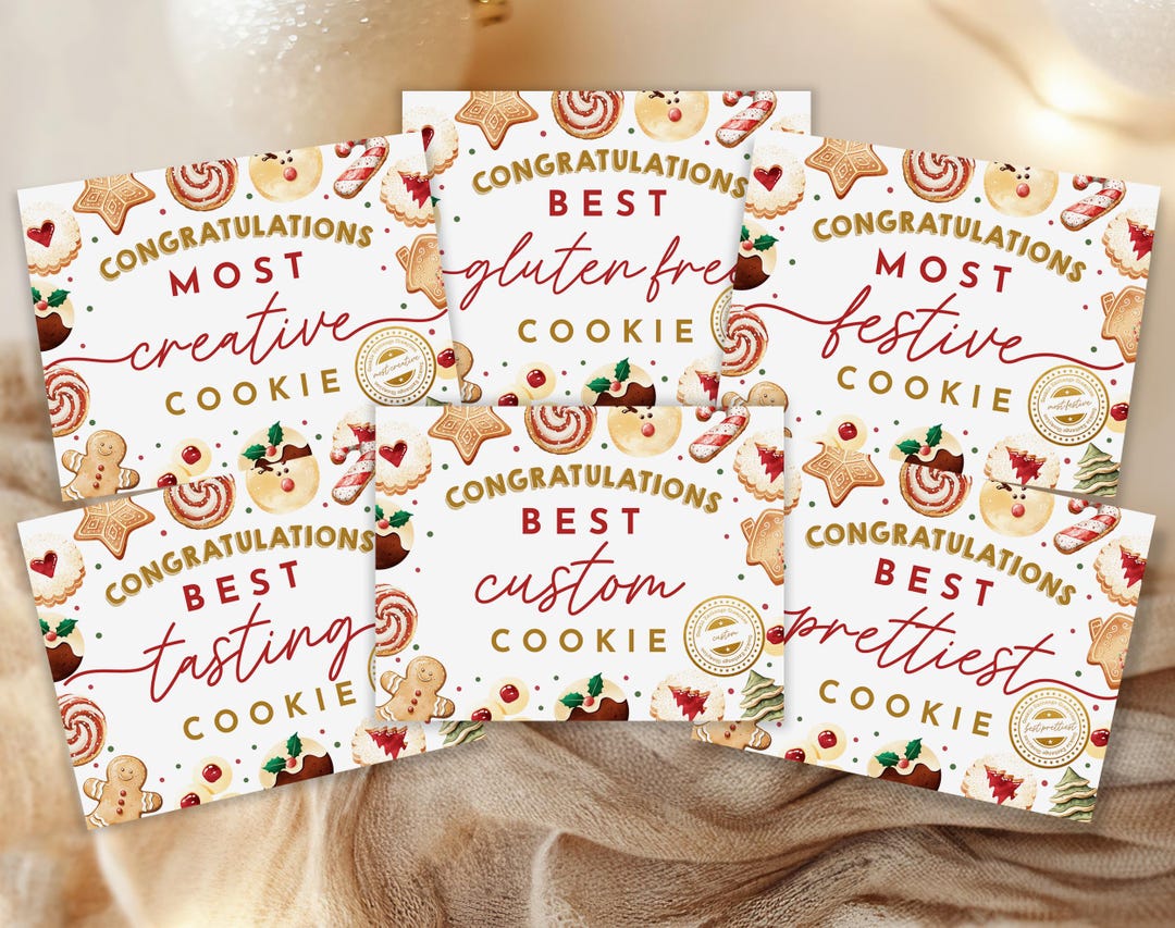 Editable Cookie Award Certificates Cookies Exchange Voting Awards Cards ...