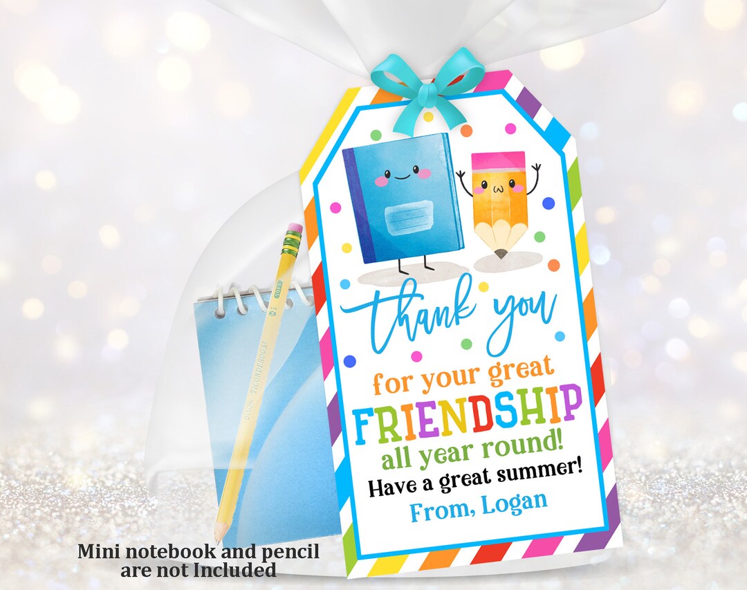 Friendship End of School Classroom Gift Tag End of Year Gift - Etsy