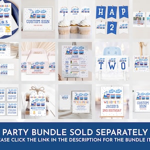 Train Birthday Party Table Signs Set Party Decor Pack Chugga Choo Choo ...