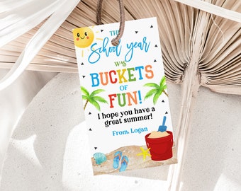 Editable Hope Your Summer is Buckets of Fun, Summer Gift Tag, Buckets ...