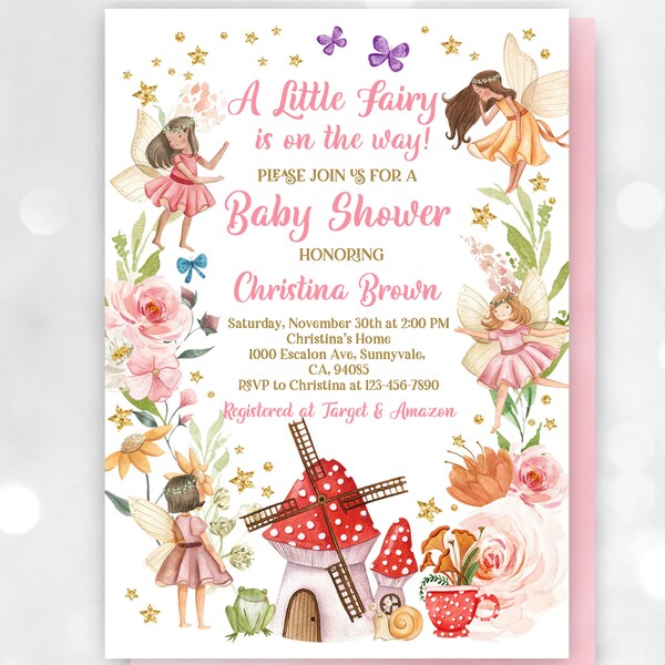 Woodland Fairy Baby Shower Invitations - Etsy