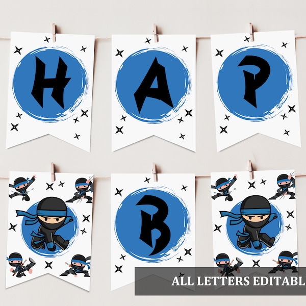 Ninja Birthday Banner - Etsy