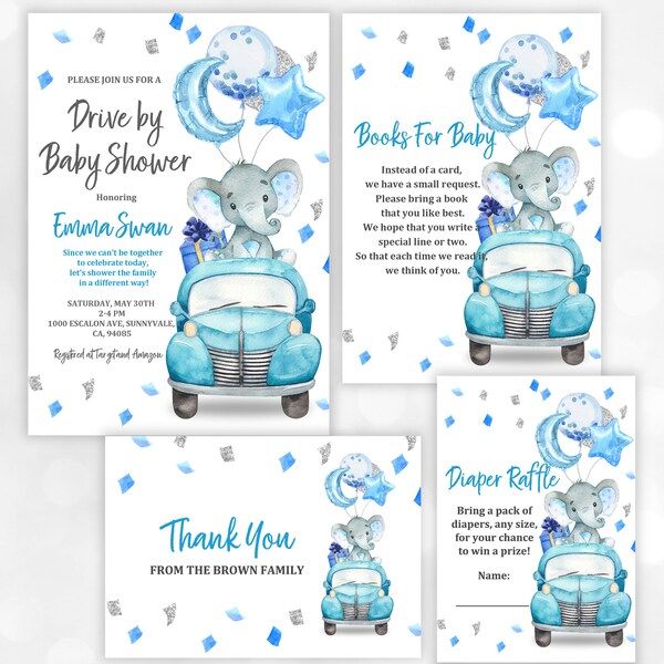 Drive by Diaper Party Invitation - Etsy