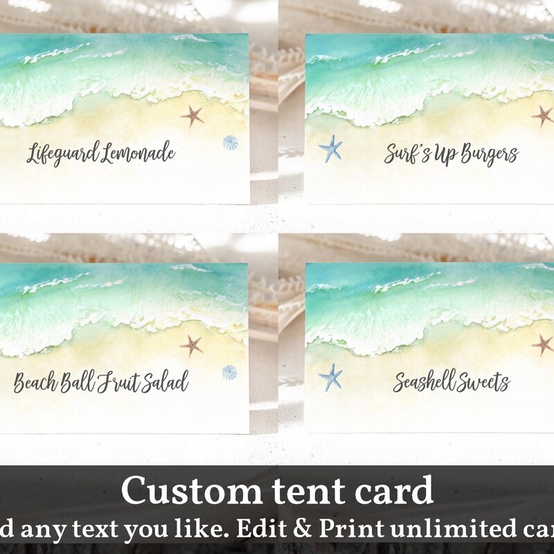 Beach Place Card - Etsy