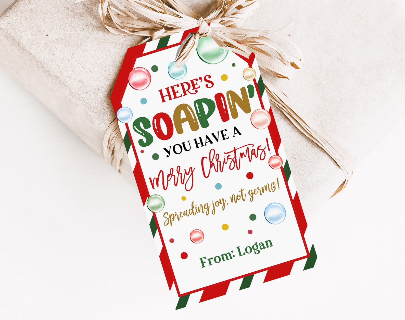 Christmas Hand Soap Gift Tags: Editable Holiday Favor Labels Cht66 - Etsy