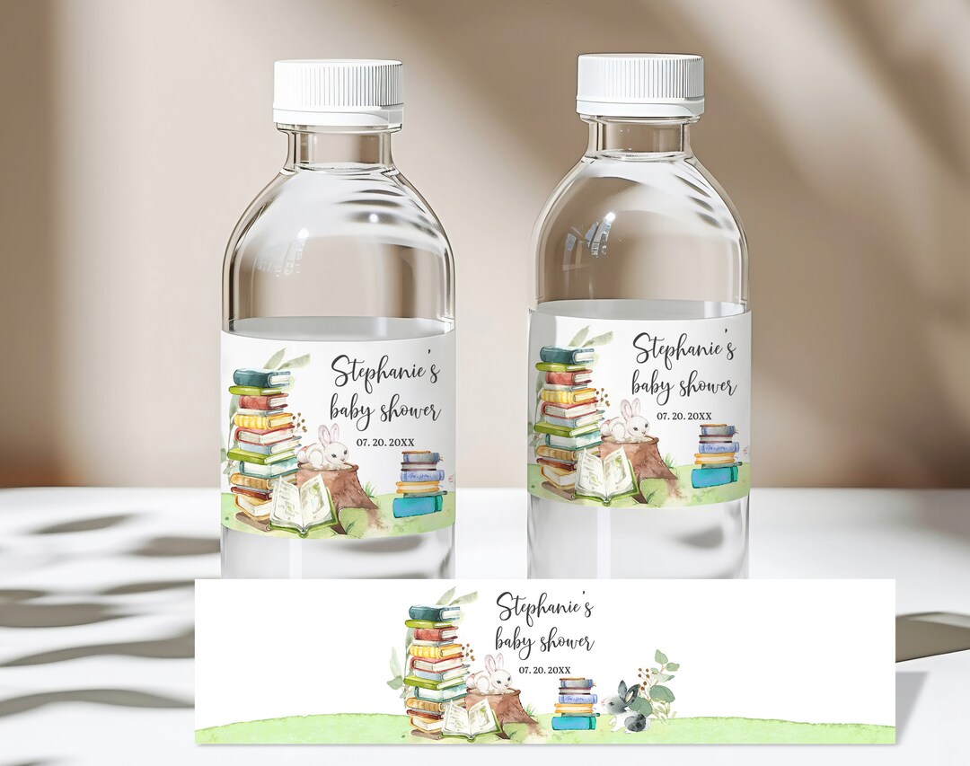 Editable Storybook Baby Shower Water Bottle Labels Chapter Book Baby ...