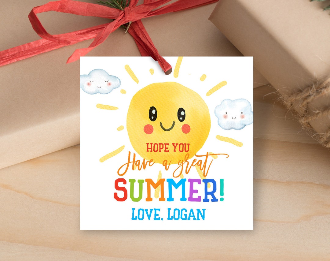 End of School Year Tags: Sun Theme, Editable Teacher Thanks (printable ...