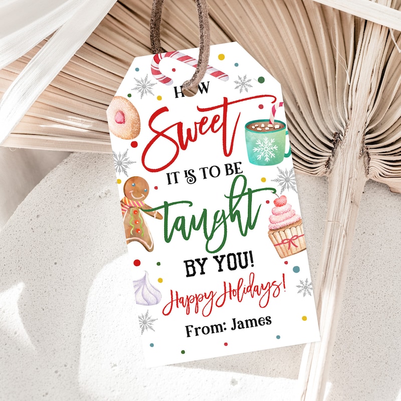 Teacher Christmas Tags - Etsy