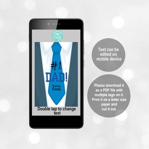 Fathers Day Gift Tag Father's Day Favor Tag Cards for Dad Tie Dad Tag ...