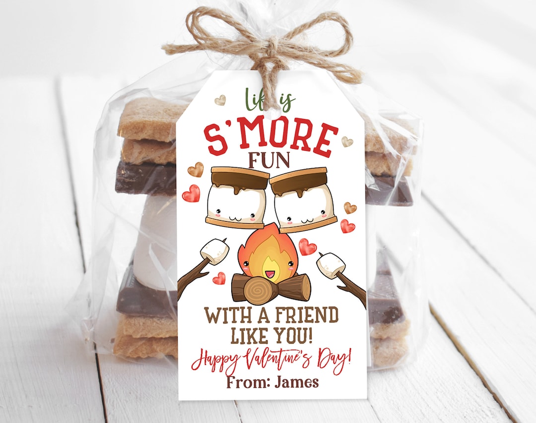 S'mores Valentine's Day Gift Tags Life is More Fun With a Friend Favor ...