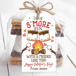 S'mores Valentine's Day Gift Tags Life is More Fun With a Friend Favor ...