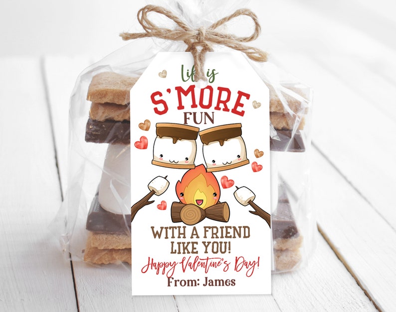 S'mores Valentine's Day Gift Tags Life is More Fun - Etsy