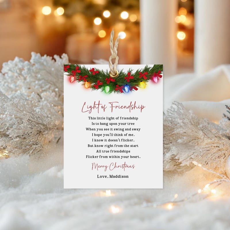 Light of Friendship Card - Etsy
