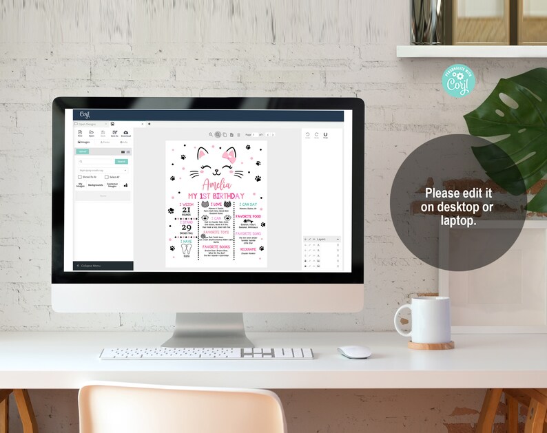 Cat Birthday Milestone Sign Kitty Cat Chalkboard Sign Girl 1st - Etsy