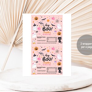 Pink Halloween Ghost Candy Bar Wrapper Pink Ghost Hey Boo - Etsy