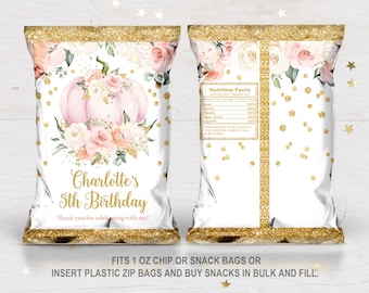 Editable Fall Chip Bags Template Printable Boy Birthday Party Decor ...