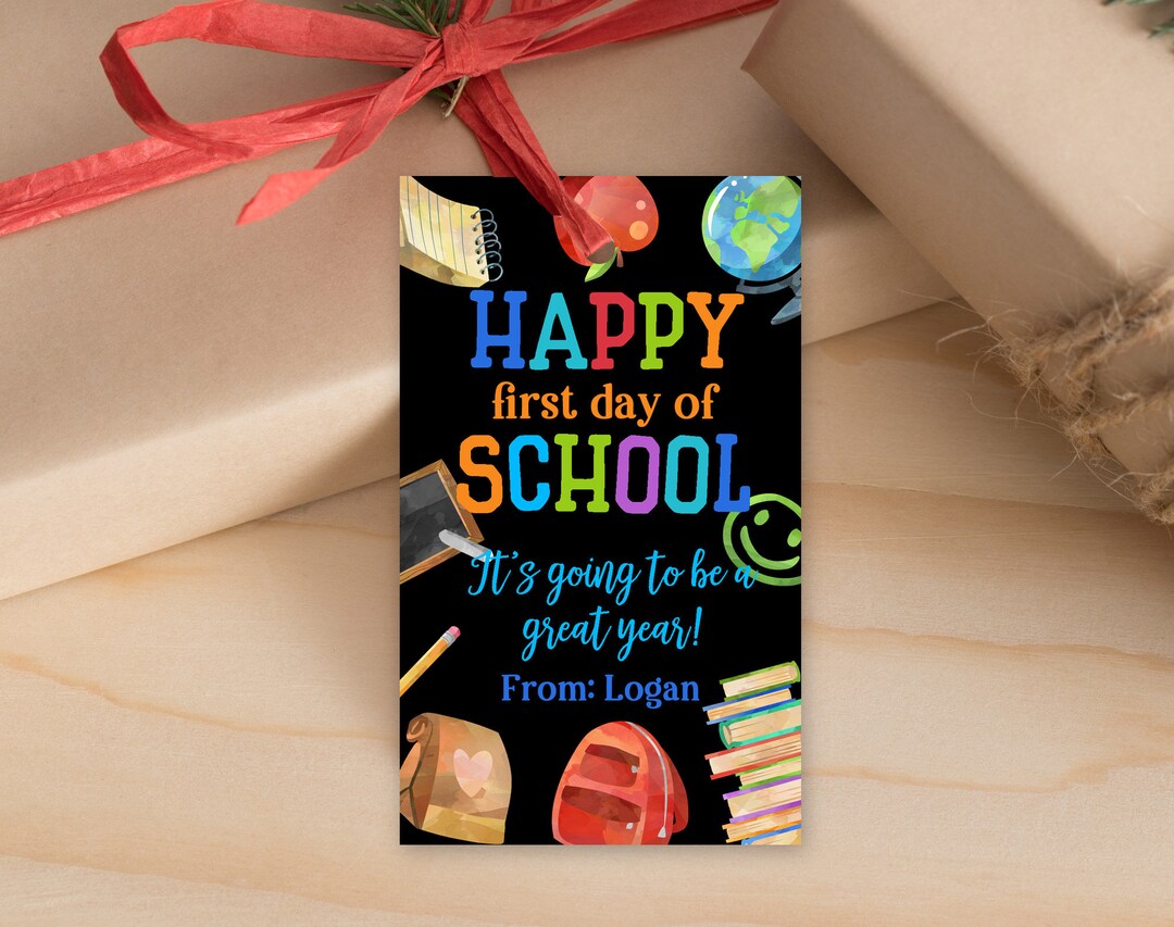 First Day of School Tag, Kids Classroom Label (editable Printable ...